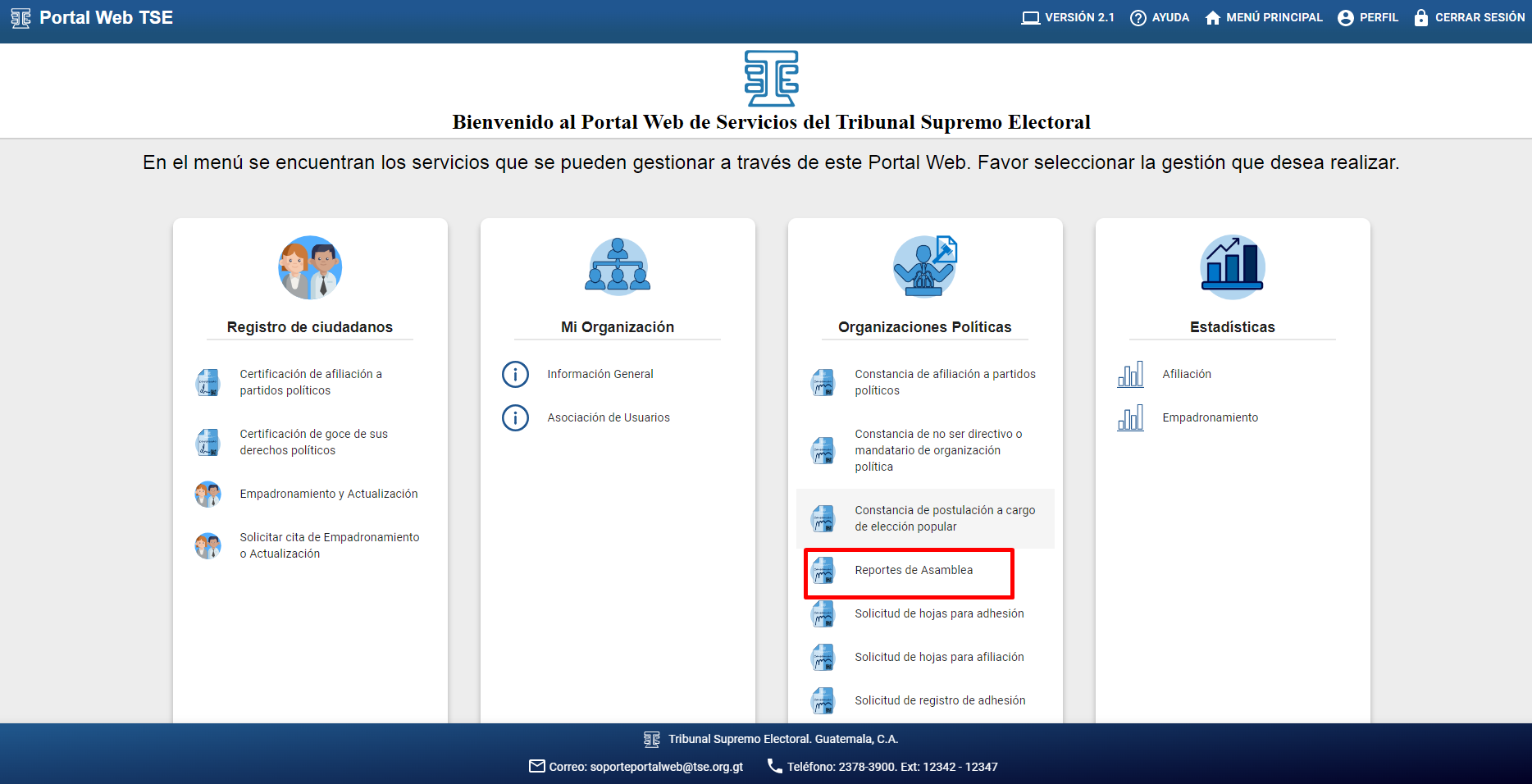 Reportes | Ayuda del Portal Web TSE Reportes | Ayuda del Portal Web TSE